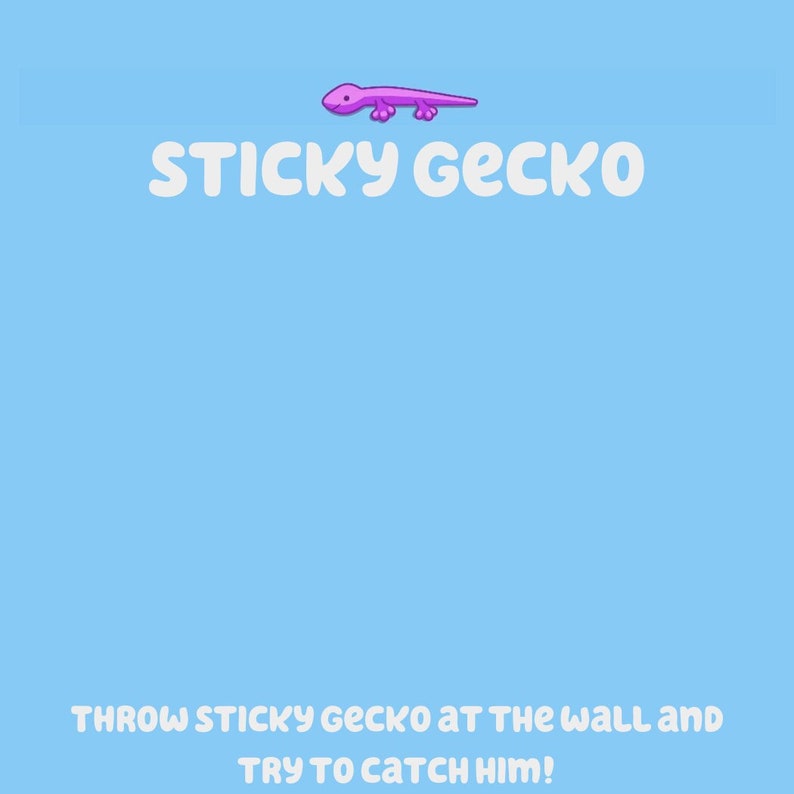 Sticky Gecko, Bluey Inspired Gecko Party Favor Digital Download, Bluey ...