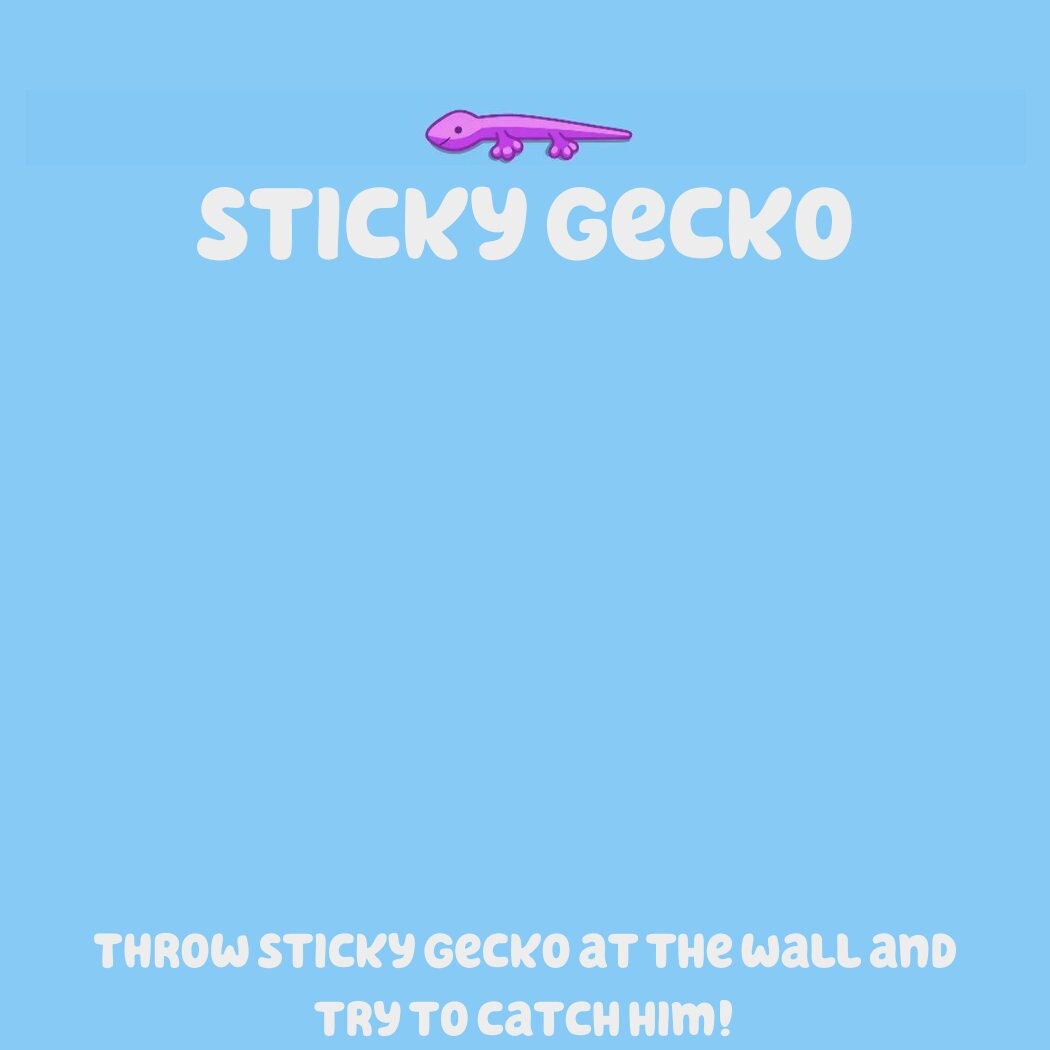 Sticky Gecko, Bluey Inspired Gecko Party Favor Digital Download, Bluey ...