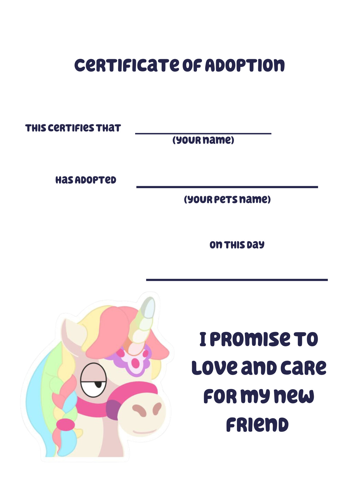 Adopt a Floppy, Certificate of Adoption, Blue Y and Bingo Party, Blue Y ...