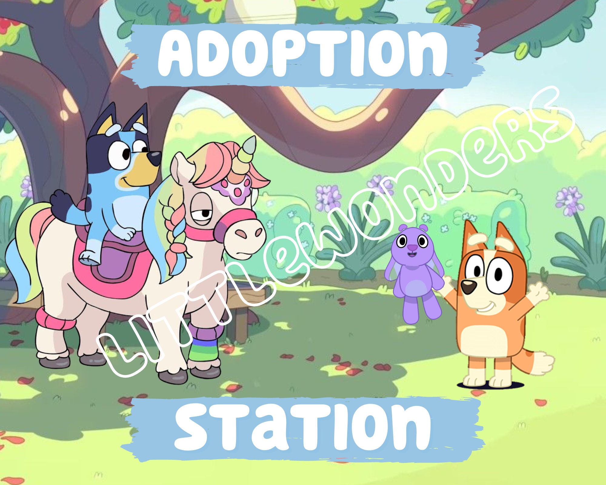 Adopt a Floppy, Certificate of Adoption, Blue Y and Bingo Party, Blue Y Birthday, Modern Minimal ...