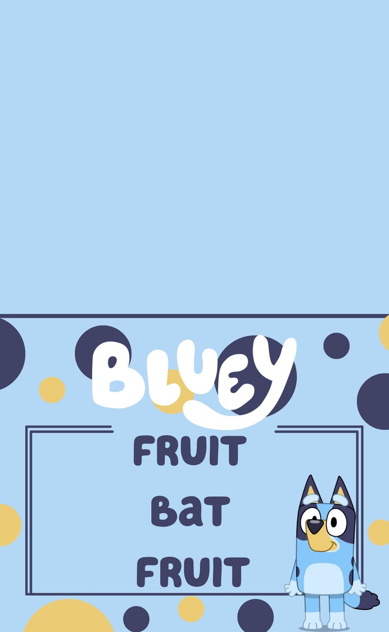 Bluey Printable Food Tent Snack Labels for Bluey and Bingo - Etsy UK