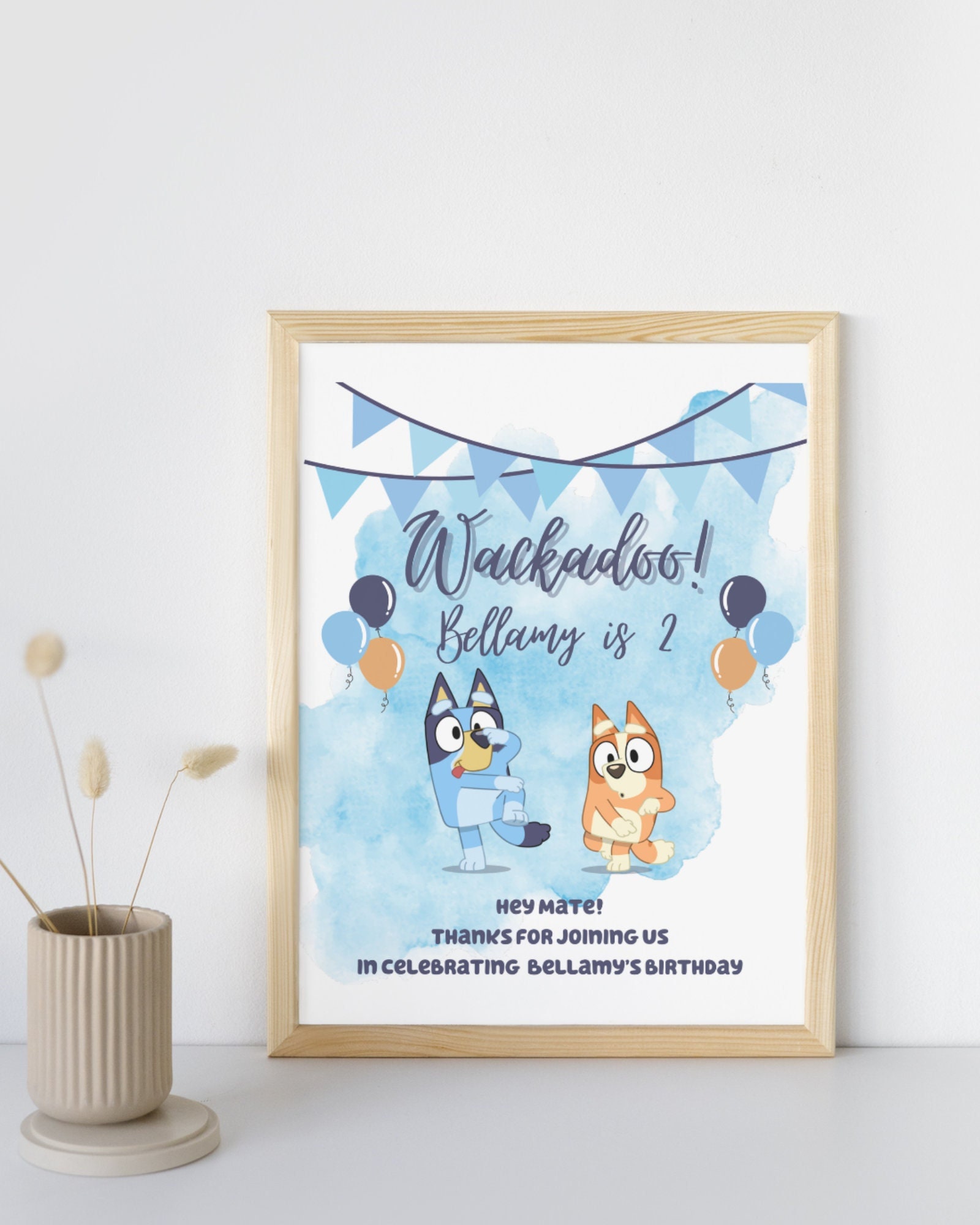 Wackadoo Welcome Poster,blue Y Birthday Poster,canva Template,digital ...