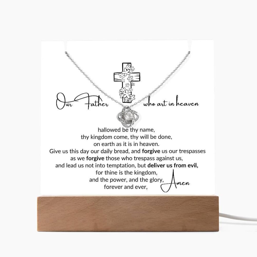 The Lords Prayer, Keepsake Love Knot and Night Light Acrylic - Etsy