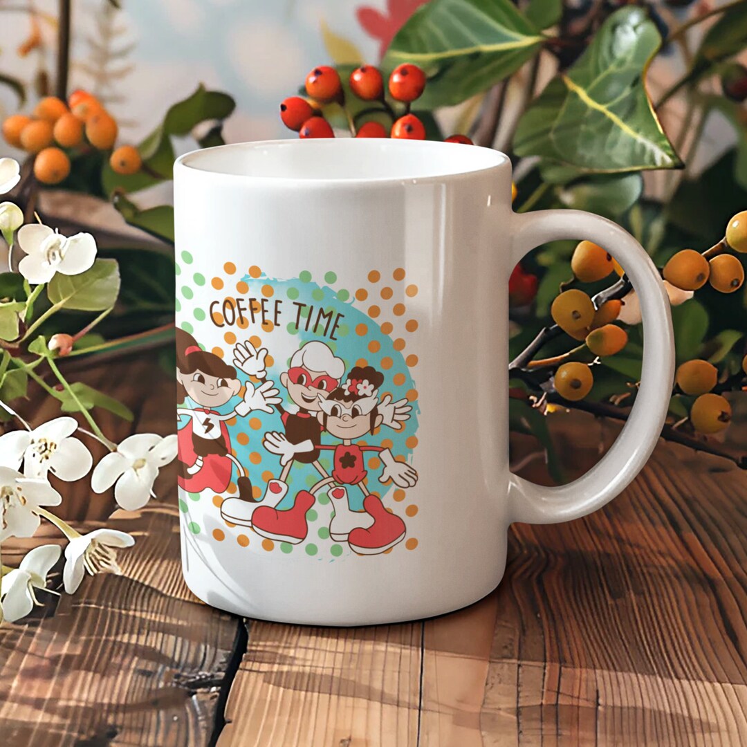 Retro Vibe Cartoon Style Coffee Mug Coffee Mug for Adult Coffee Mug for ...