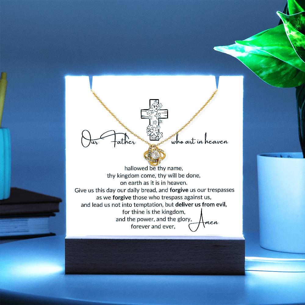 The Lords Prayer, Keepsake Love Knot and Night Light Acrylic - Etsy