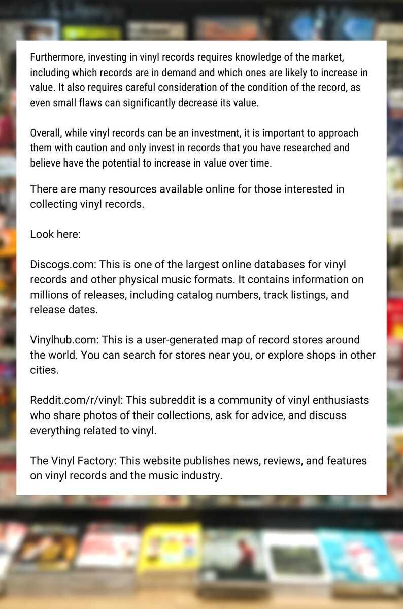 Vinyl Collecting 101: 76-page Guide & Journal on How to Find, Buy ...