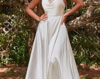 White Wedding Dress, Floor Length Cloth, White Bridal Gown, Maid of ...