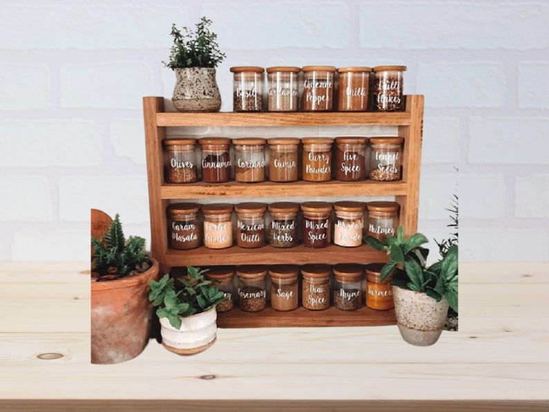 Pine Spice Shelf Counter Modern Spice Rack Cabinet Wooden - Etsy