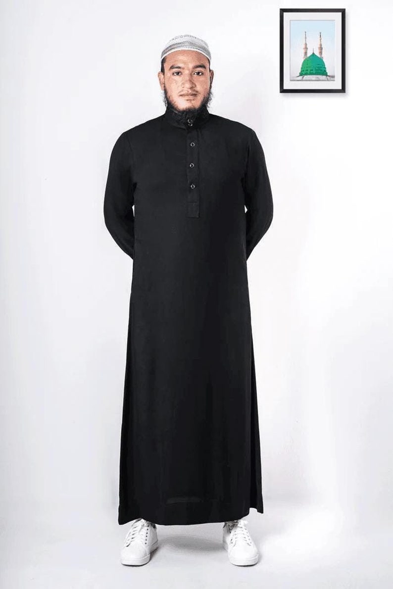 Classic Black Thobe | Saudi Thobe for Men | Tailored for Your Size - Etsy