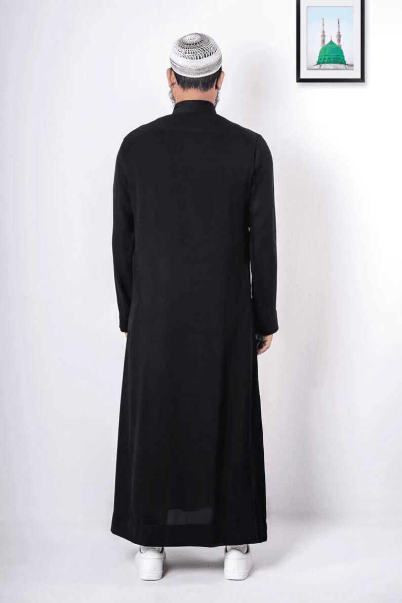Classic Black Thobe | Saudi Thobe for Men | Tailored for Your Size - Etsy