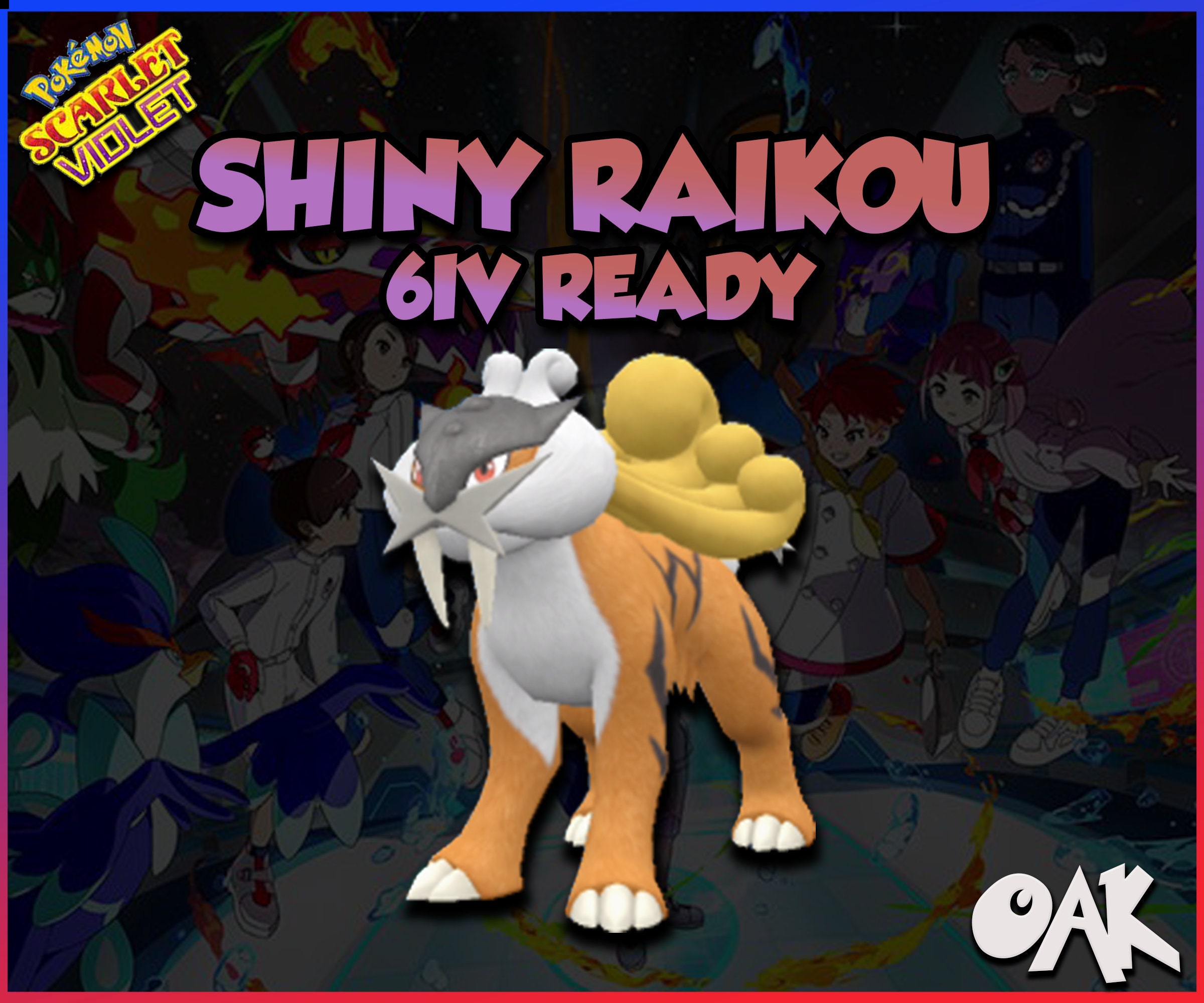 Pokemon Scarlet & Violet Shiny Raikou 6 Iv's Fast Trade - Etsy