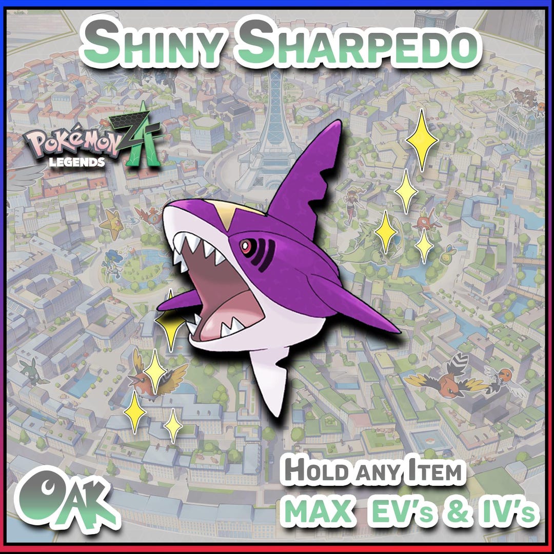 Pokemon Legends Z-A | Shiny Sharpedo | 6 Iv's Battle Ready | Fast Trade ...