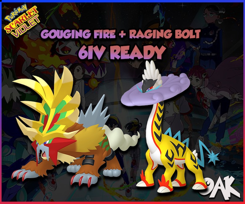 Pokemon Scarlet & Violet Gouging Fire Raging Bolt 6 Iv's Fast Trade - Etsy