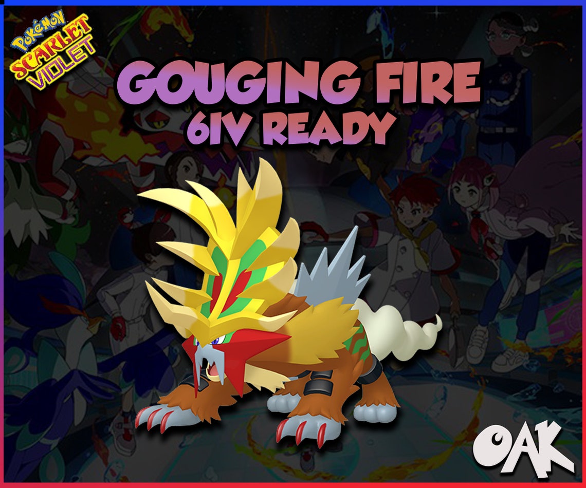 Pokemon Scarlet & Violet Gouging Fire 6 Iv's Fast Trade - Etsy