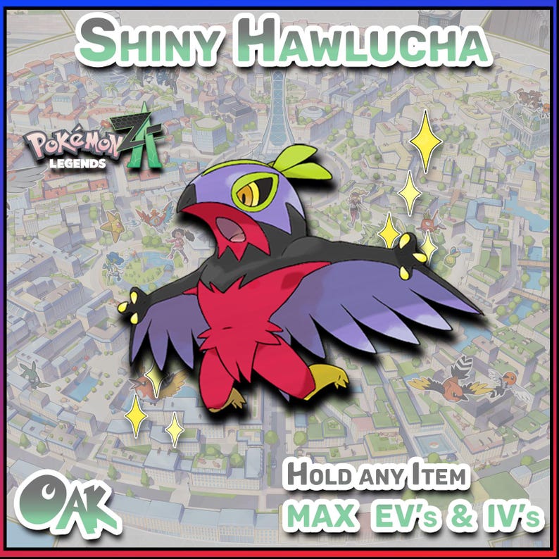 Pokemon Legends Z-A | Shiny Hawlucha | 6 Iv's Battle Ready | Fast Trade ...