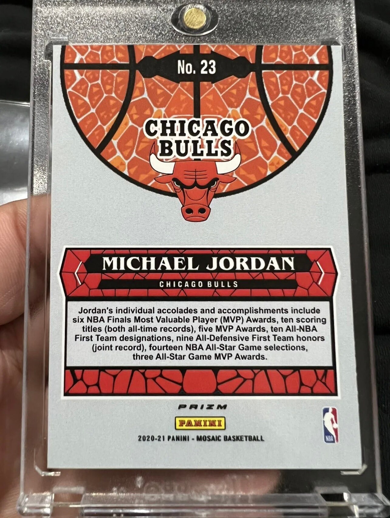 2020-21 Mosaic Michael Jordan Stained Glass Holo Custom Basketball Card ...