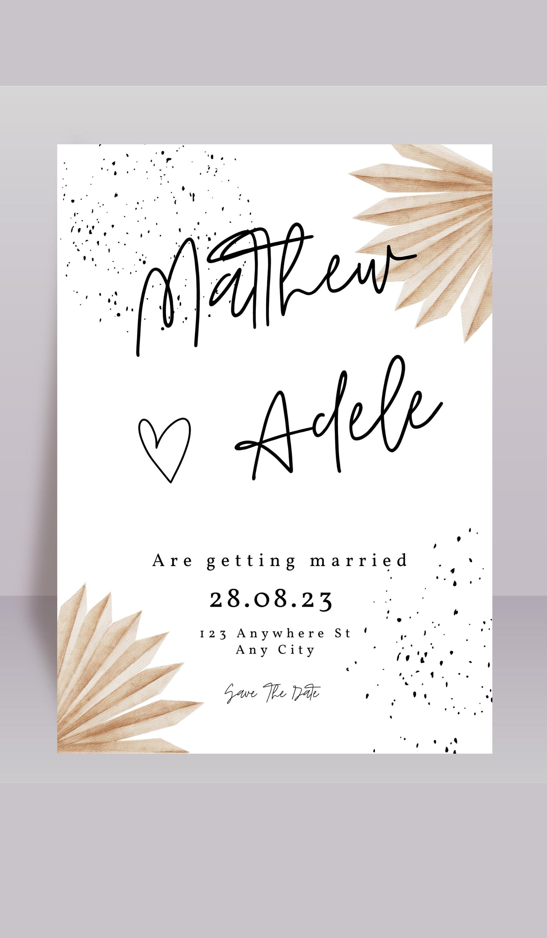 Rustic Save the Date Wedding Template - Etsy