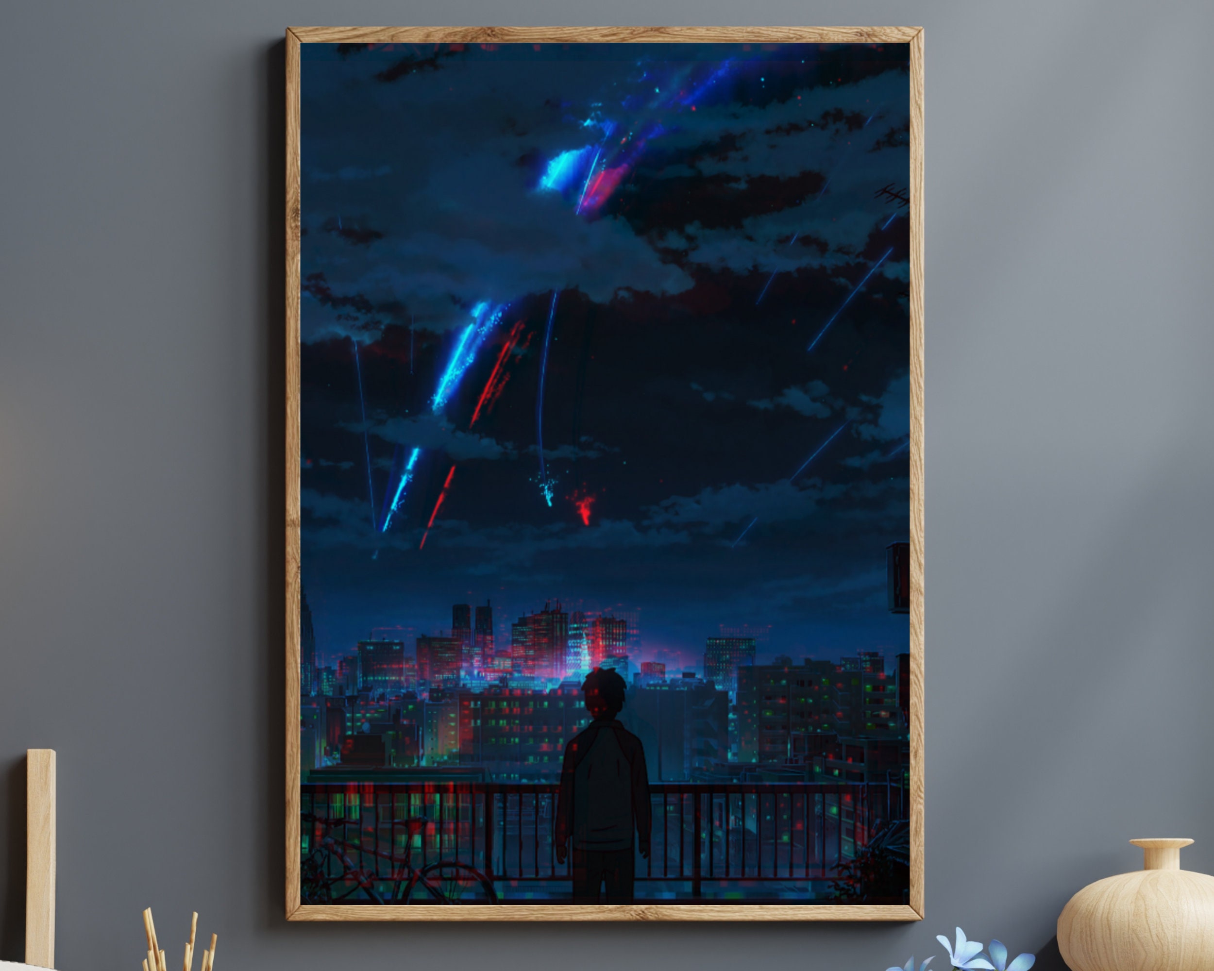 Your Name Comet Split Poster Your Name Print Kimi No Na Wa Poster, 君の名は ...