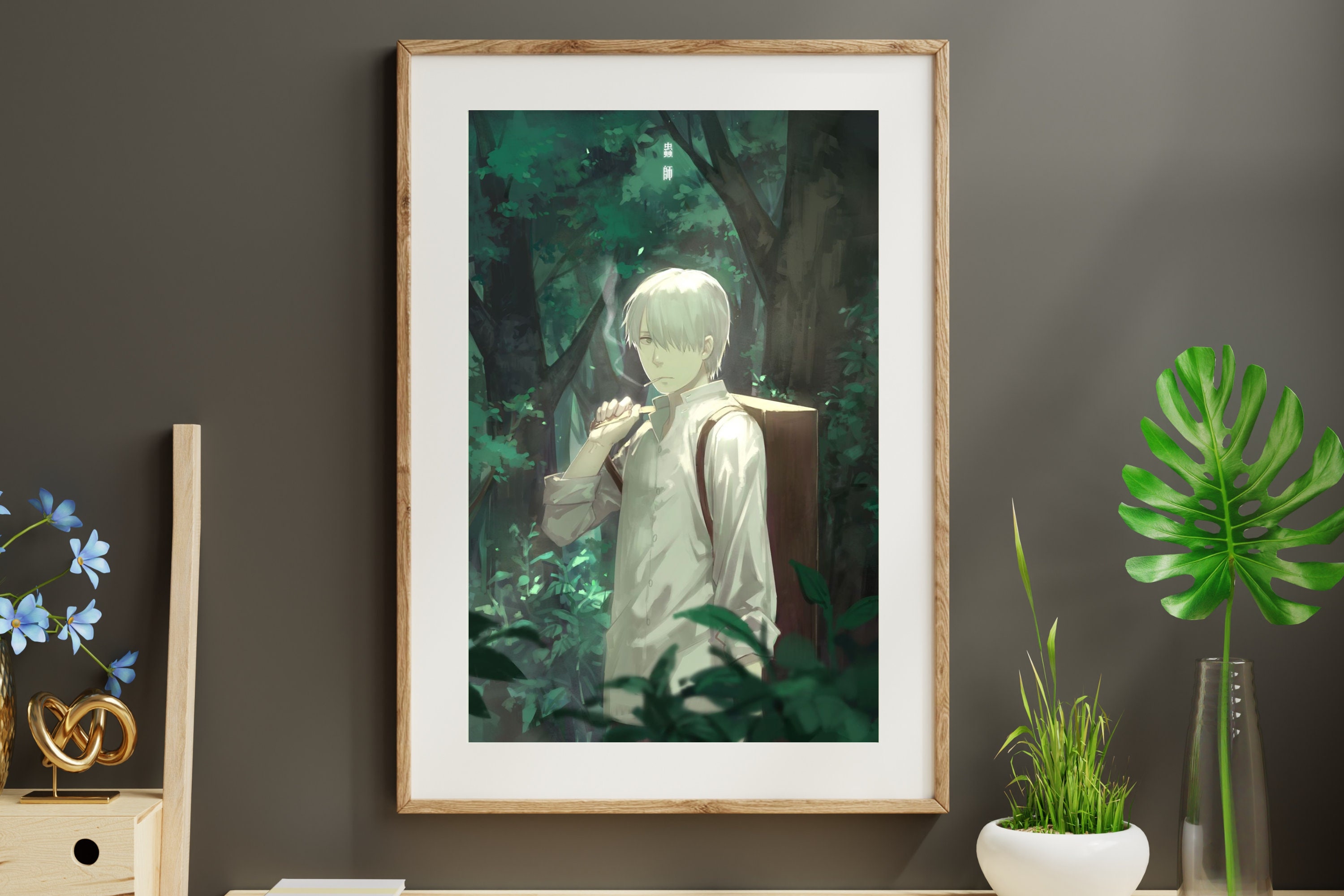 Mushishi Ginko Anime Japanese Poster | Printable Anime Wall Art | Manga ...