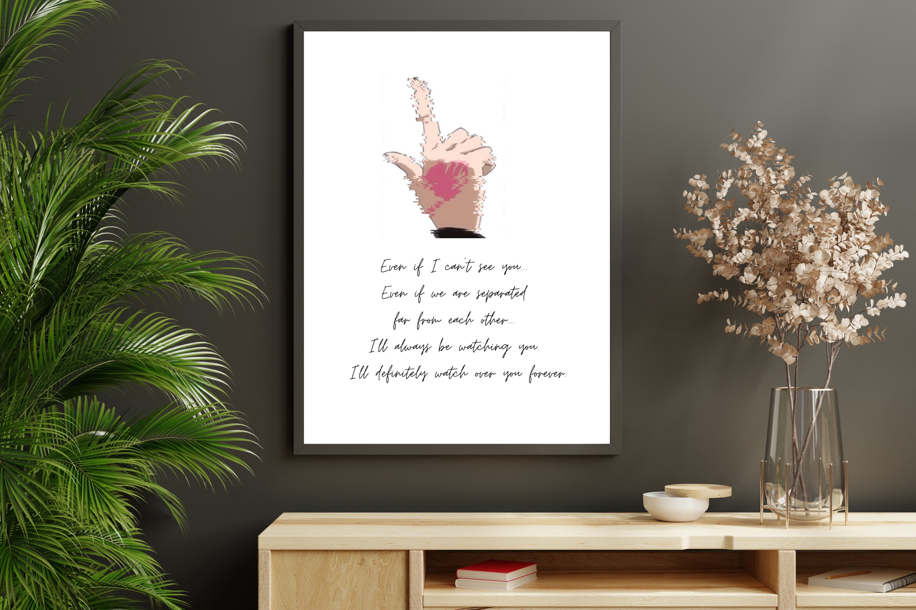 Fairy Tail Hand Sign Glitch Poster Printable Anime Wall Art Anime ...