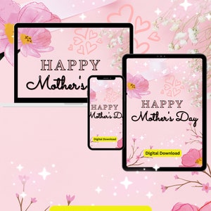 Digital Mother's Day Card Template Mother's Day Electronic Mother's Day ...