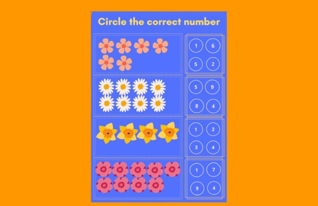 Counting Game, Circle the Correct Number, Educational Game, Math Fun ...