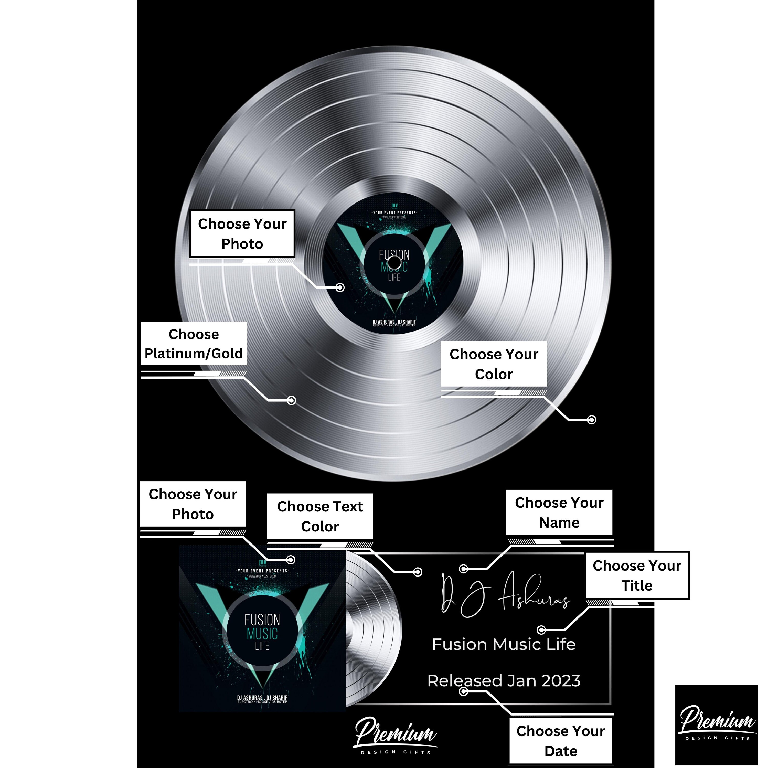 Custom Plaque Personalized Plaque Vinyl Poster Framed Award Record ...