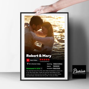 Personalized Couple Movie Poster | Couples Poster | Portrait From Photo ...