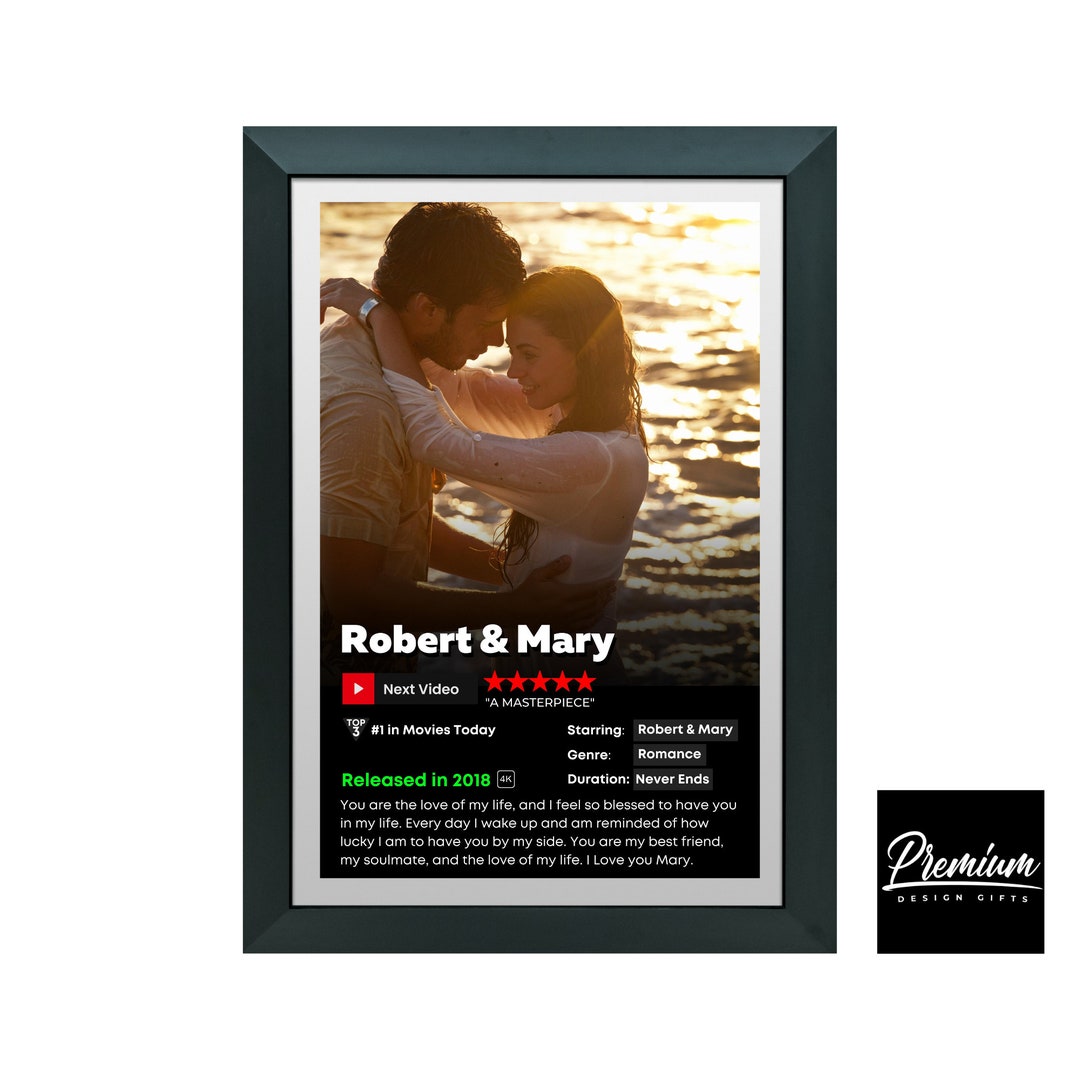 Personalized Couple Movie Poster | Couples Poster | Portrait From Photo ...