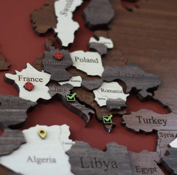 3 D World Map Wall Decor , World Map Decor , Wall Painting , Real World ...