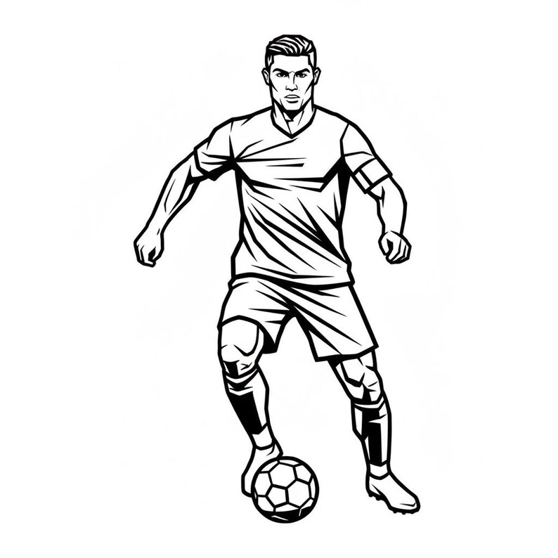 Cristiano Ronaldo Line Art | Football Legend SVG, PNG, PDF (instant ...