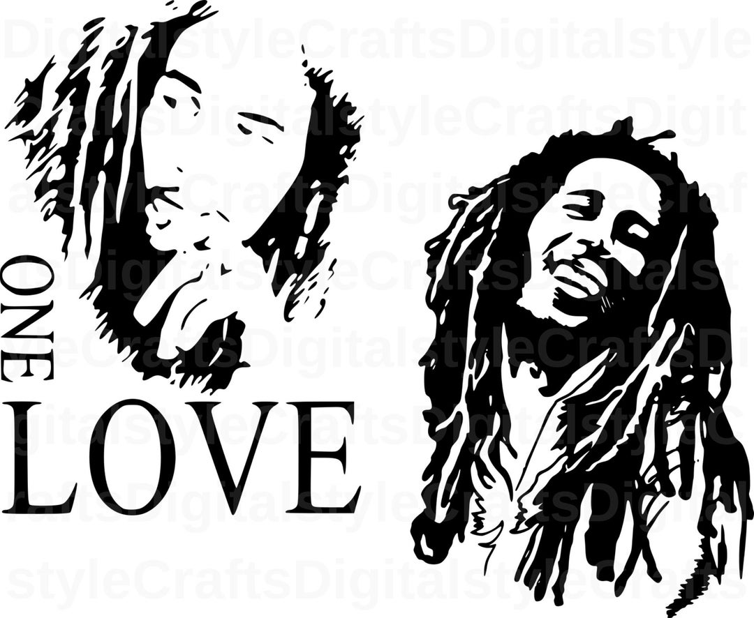 Bob Marley SVG Bundle: Rastafarian One Love Clipart (digital Download ...