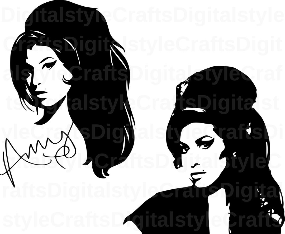 Amy Winehouse Svg Bundle - Amy Winehouse Silhouette Svg Png Dxf Eps Pdf ...