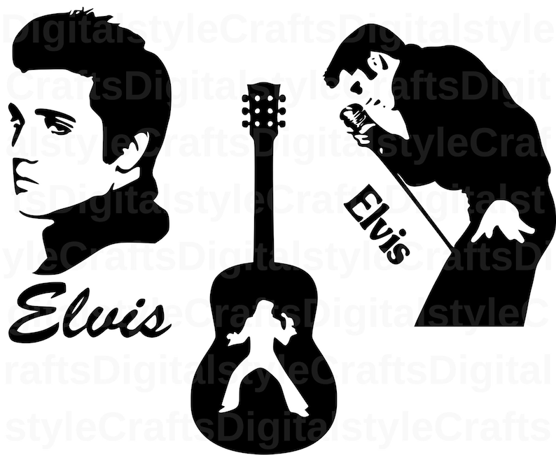 Elvis Presley Svg Bundle - Elvis the Pelvis, Silhouette Svg Png Dxf Eps ...