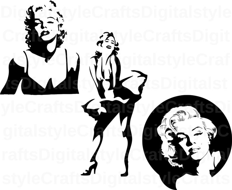 Marilyn Monroe Svg Bundle - Blonde Bombshell, Norma Jeane Silhouette ...