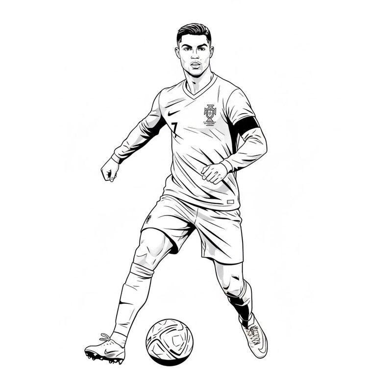 Cristiano Ronaldo Line Art | Football Legend SVG, PNG, PDF (instant ...