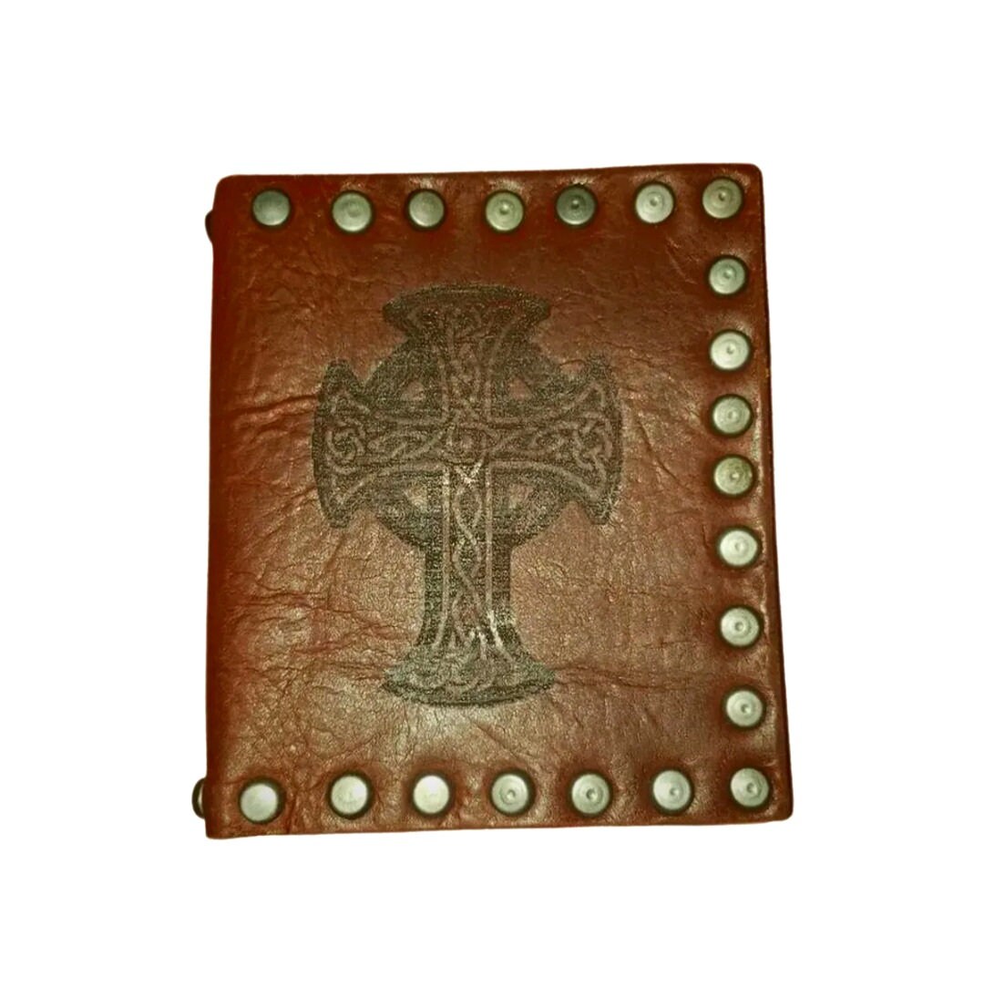 Leather Rustic Celtic Cross Wallet - Etsy