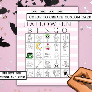 Halloween Bingo Cards, Happy Halloween Bingo, Halloween Bingo for Kids ...