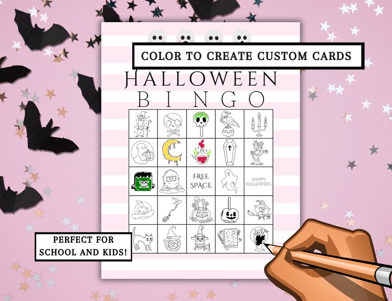 Halloween Bingo Cards, Happy Halloween Bingo, Halloween Bingo for Kids ...