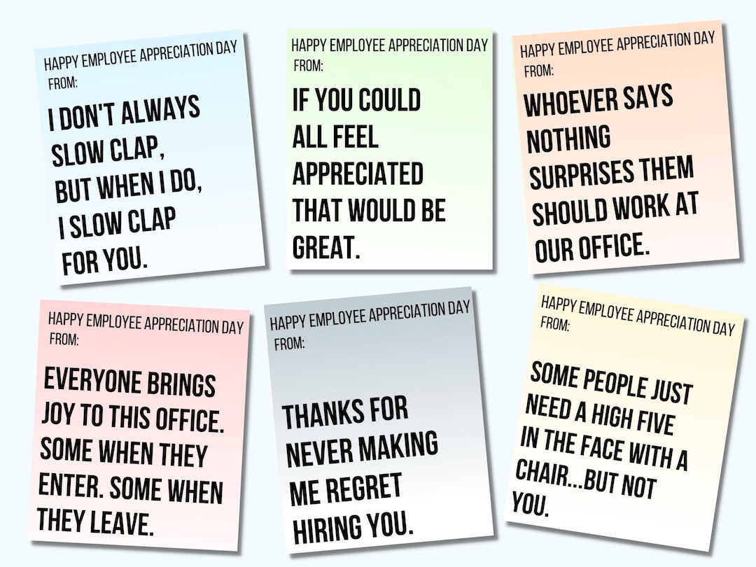 Funny Employee Appreciation Day, Printable Employee Appreciation Cards ...