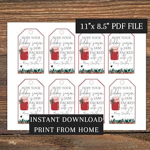 Christmas Gift Tag, Neighbor Gift Tag, Jam Gift Tag, Homemade Jam Gift ...