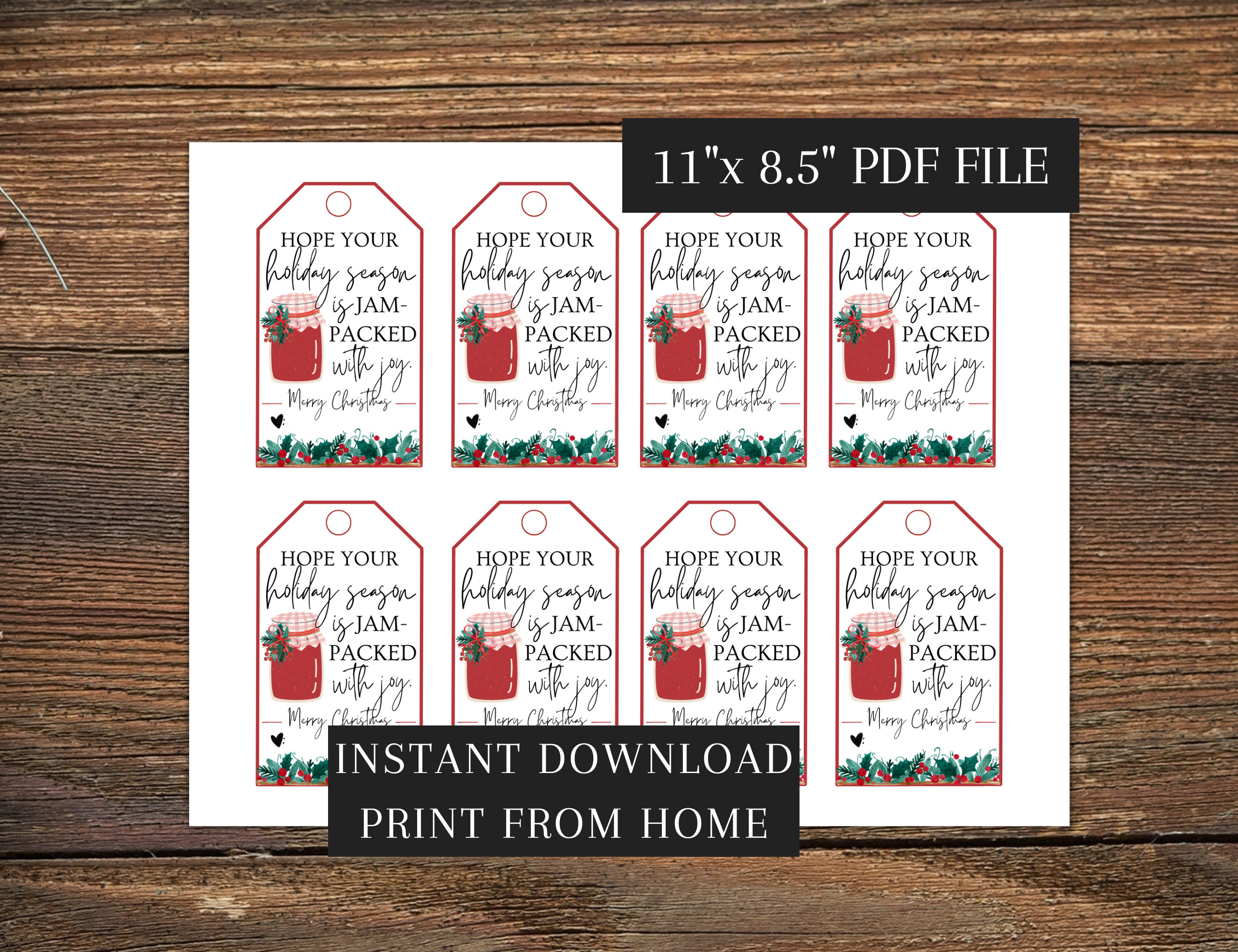 Christmas Gift Tag, Neighbor Gift Tag, Jam Gift Tag, Homemade Jam Gift ...