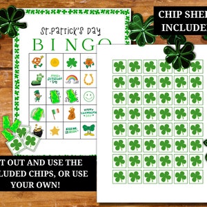 St. Patrick's Day Bingo, Printable St. Patrick's Day Bingo, St. Patrick ...