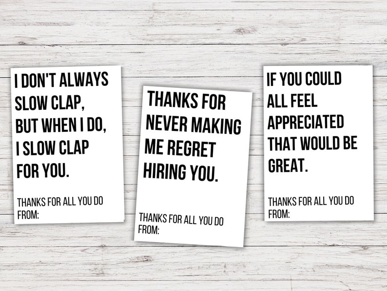 Funny Employee Appreciation Day, Printable Employee Appreciation Cards ...