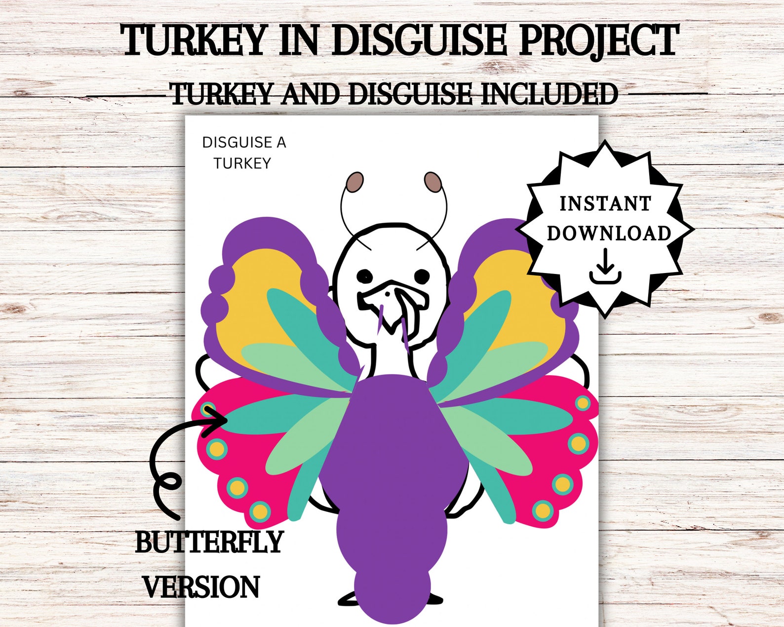 Disguise a Turkey, Turkey in Disguise Printable, Thanksgiving ...