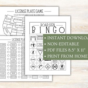Road Trip Games, License Plate Game, Road Trip Bingo, Travel Bingo, Car ...