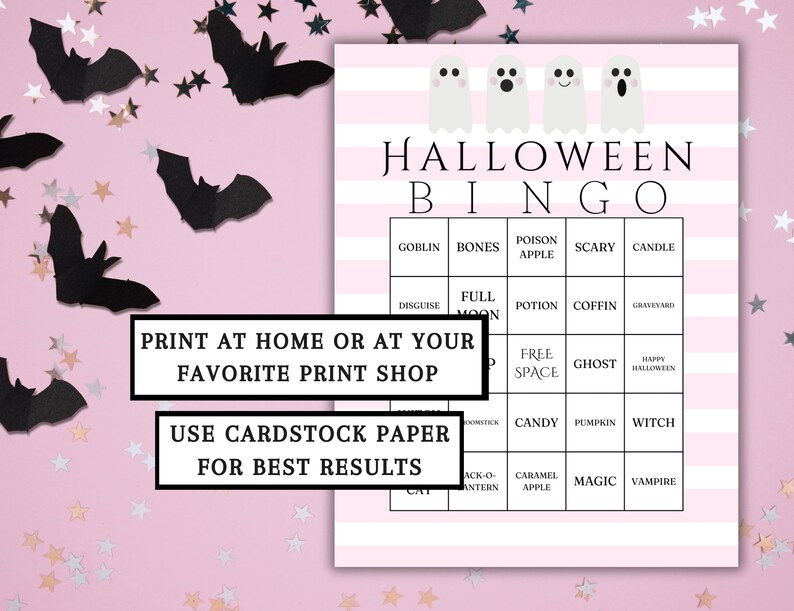Printable Halloween Bingo Cards, Happy Halloween Bingo, Halloween Party ...