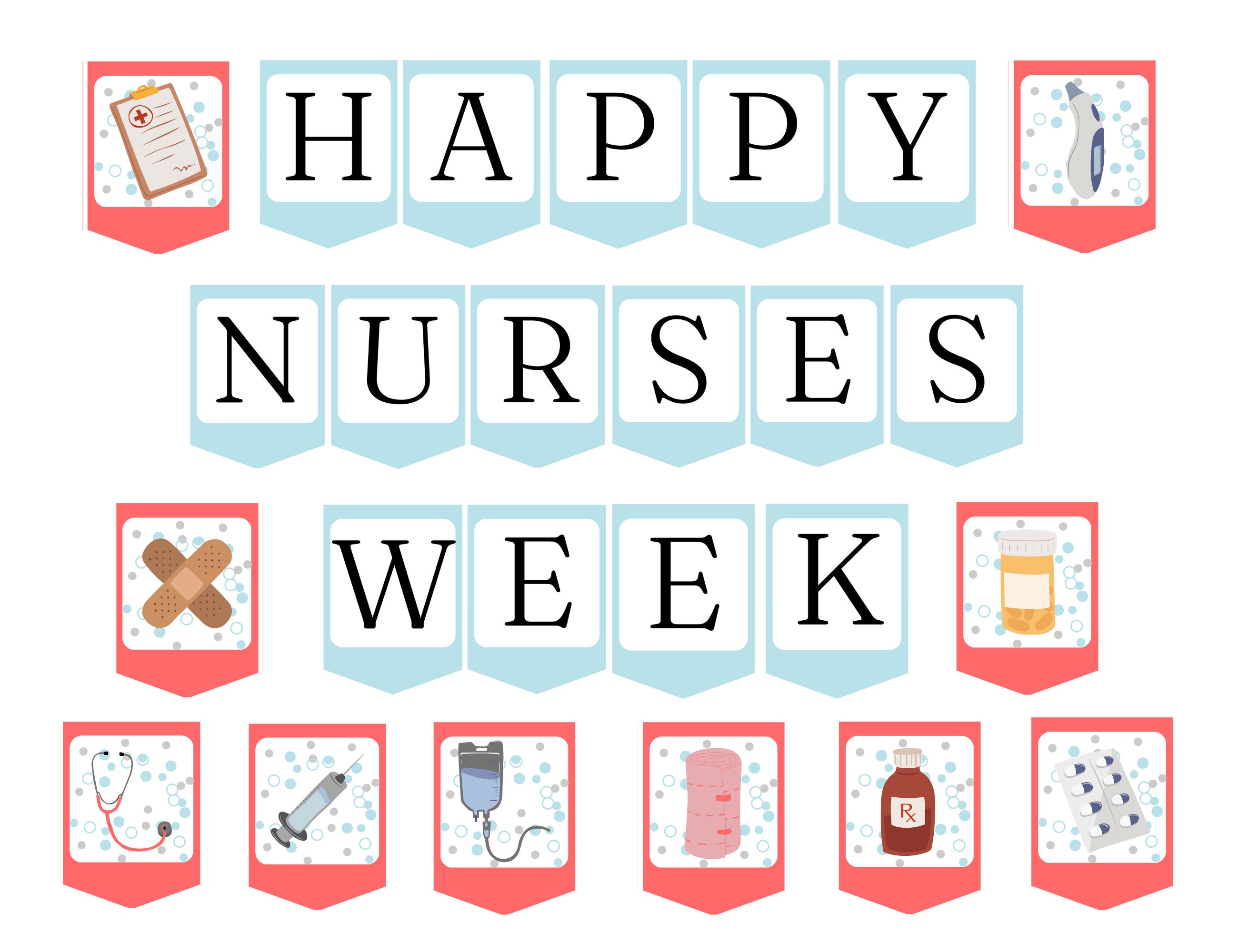 Happy Nurses Week Printable Banner Nurse Appreciation Gift - Etsy