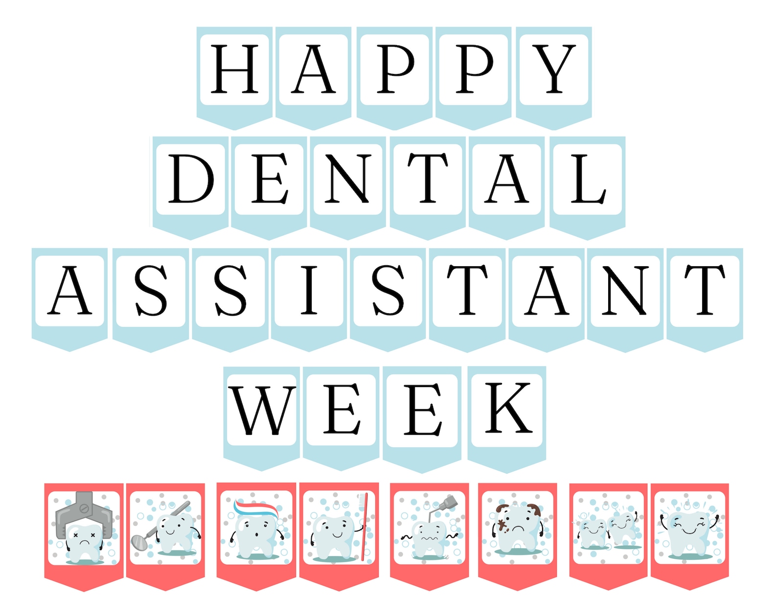 Happy Dental Assistant Week Printable Banner, Dental Appreciation ...