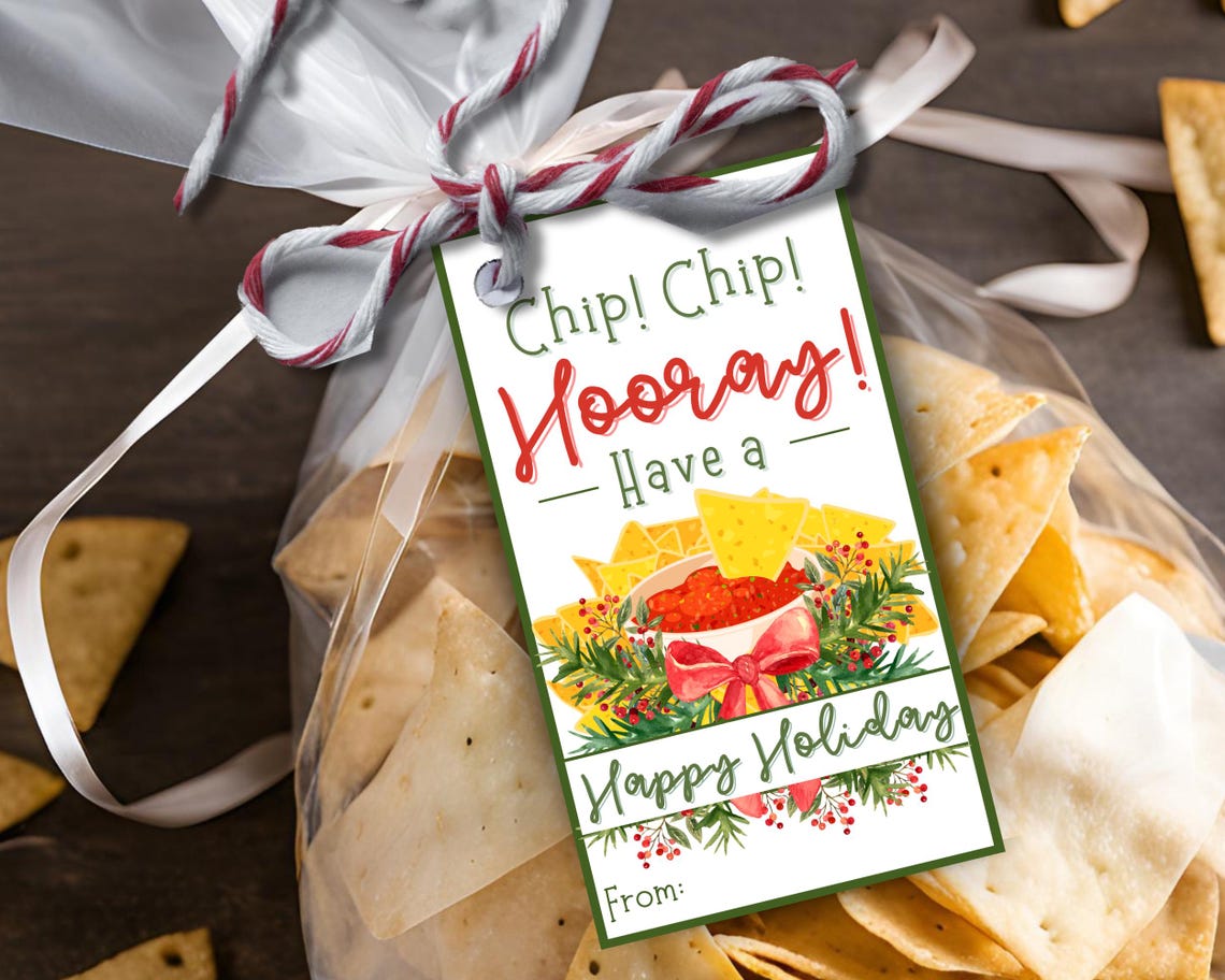 Chips and Salsa Gift Tag, Neighbor Christmas Gift Tag, Chips Gift Tag ...